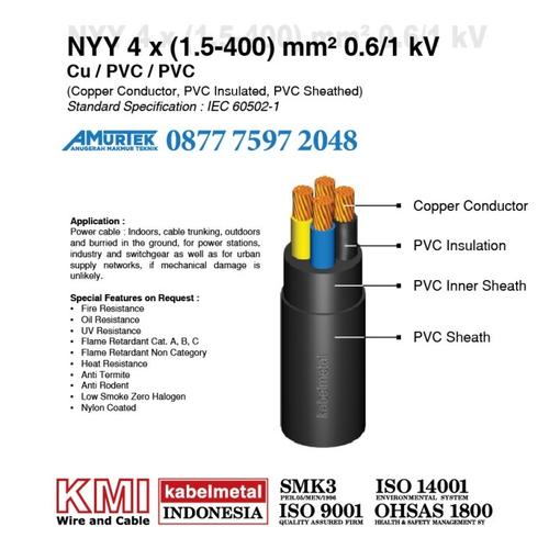 Jual Kabel Metal - Kabel NYY 4x6 mm Per Meter Tufur Outdoor Kawat KMI SNI - Jakarta Pusat ...