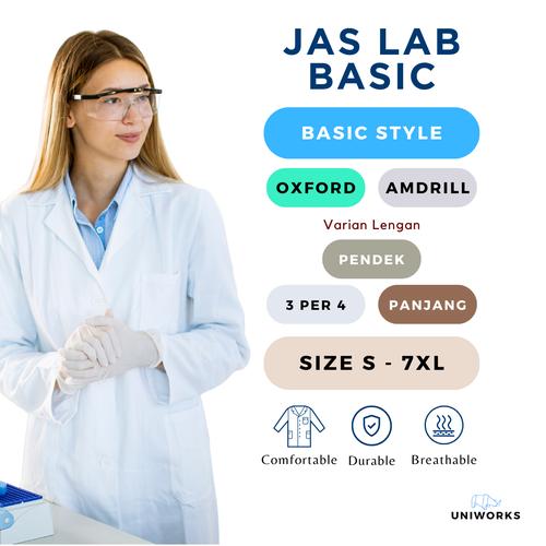 Promo Jas Lab Uniworks Seri Basic Bahan Oxford Original - Pendek, S ...