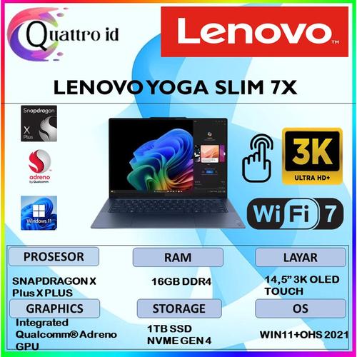 Jual Lenovo Yoga Slim 7X 14 TOUCH OLED SNAPDRAGON X PLUS X1P 64100 16GB ...