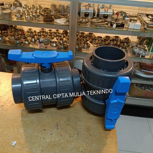 Jual Ball Valve PVC 3" inch True Union Double Watermur PVC Jis 10k 89mm ...