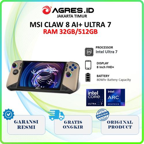 Promo MSI Claw 8 Ai+ Console Gaming Intel Ultra 7 Ram 8Gb 512 Gb Win 11 ...