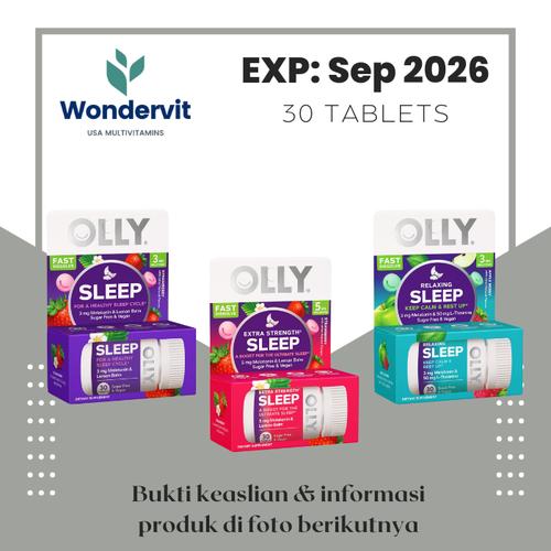 Jual OLLY Sleep Fast Dissolve 3mg Extra Strength 5mg Melatonin Relaxing ...