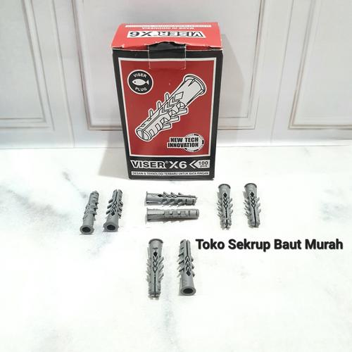 Jual Fisher Fiser Viser Piser Sekrup Wall Plug X6 / Viser Bata Ringan X 6 Isi 100pcs - Kota ...