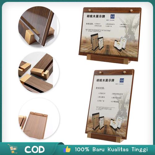 Jual A4 Stand Menu Kayu Standing Menu Meja Display Menu Wood Sign ...
