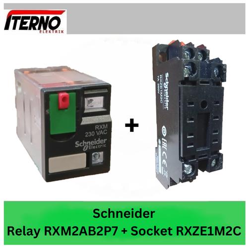 Jual RXM2AB2P7 220VAC Relay Schneider Socket RXZE1M2C Setara MY2N 8 Kaki - Relay - Kota ...