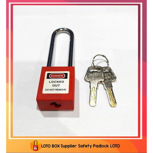 Jual LOTO Safety Padlock 76mm Long Steel Shackle Red / Merah Gembok ...