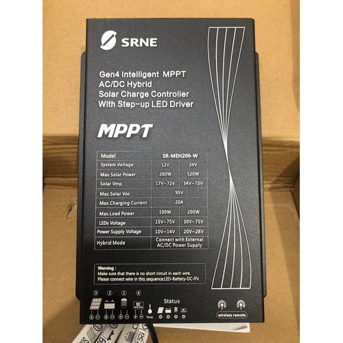 Jual SRNE SR-MEH200-W Hybrid MPPT 20A Hybrid AC and DC Charging Solar Charge Controller with LED ...