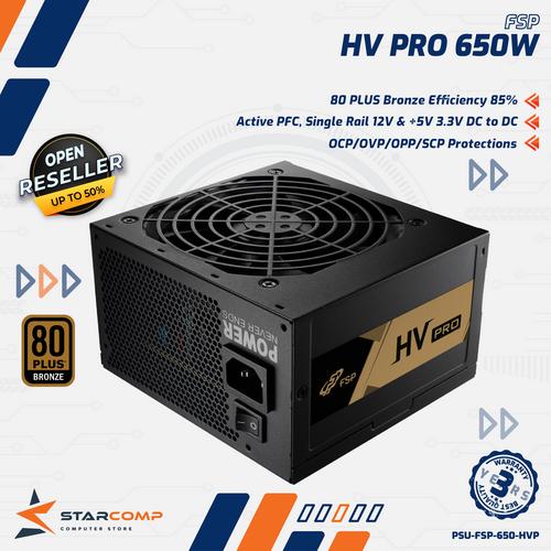 Promo FSP HV PRO 650W 80+ PSU 650 Watt Power Supply 80+ Cicil 0% 3x ...