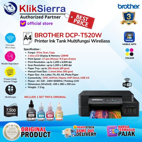 Jual BROTHER DCP-T520W Printer Ink Tank Colour AIO Multifunction T520 ...