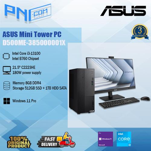 Jual ASUS Mini Tower PC D500ME-385000001X i3-13100 8GB 512GB SSD + 1TB ...
