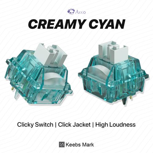 Jual Akko Creamy Cyan Clicky Switch 45g Mechanical Keyboard - Stock, 1 ...