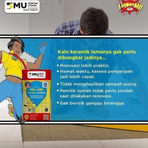 Jual Mu 480 Semen Perekat Keramik Diatas Keramik Renofik 25Kg Original ...