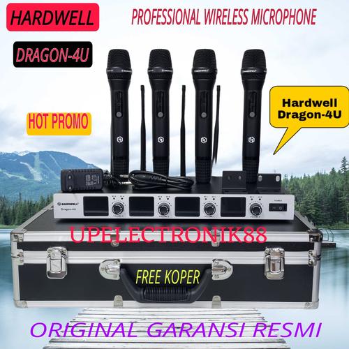 Jual MIC WIRELESS HARDWELL DRAGON-4U ORIGINAL 4 MIC HANDLE FREE KOPER ...