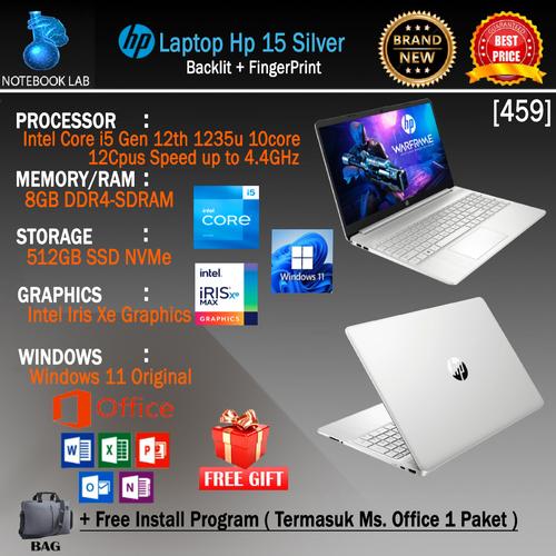 Promo laptop hp 15 intel core i5 gen 12 ram 8gb ssd 512gb windows 11 ...