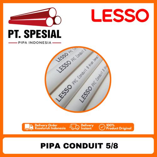 Jual Pipa Listrik / Pipa Conduit Lesso Putih 5/8 4 Meter 100 Batang ...