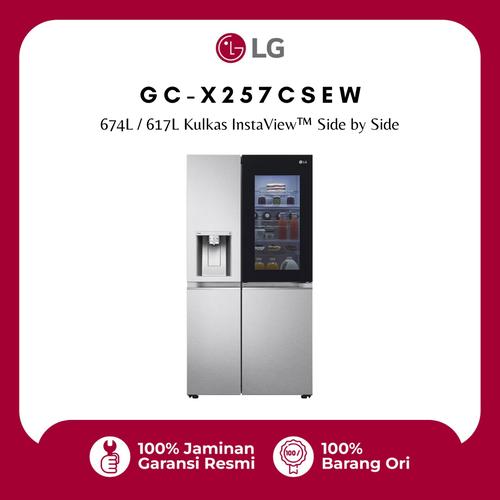 Promo LG Kulkas Multi Door Side by Side InstaView Door-in-Door 674L/617L - Silver - GC-X257CSEW ...
