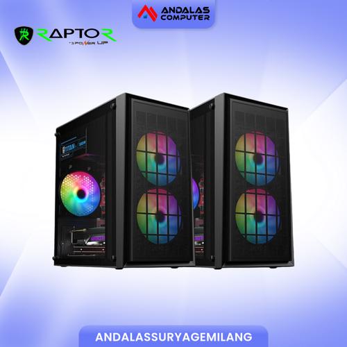 Jual Casing PC Raptor Powermax 800 MATX ITX Include PSU 600W + 2Fan RGB ...