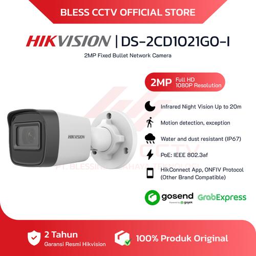 Promo IP Camera Hikvision 2MP DS-2CD1021G0-I IP Cam Outdoor PoE IR 20m ...