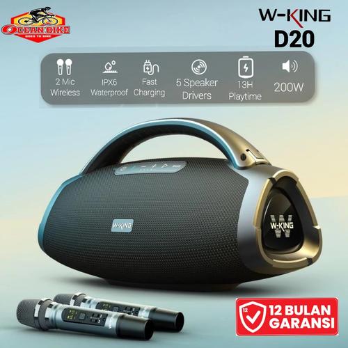 Promo WKING D20 Speaker Bluetooth Wireless Karaoke Portable 2 Mic Party ...