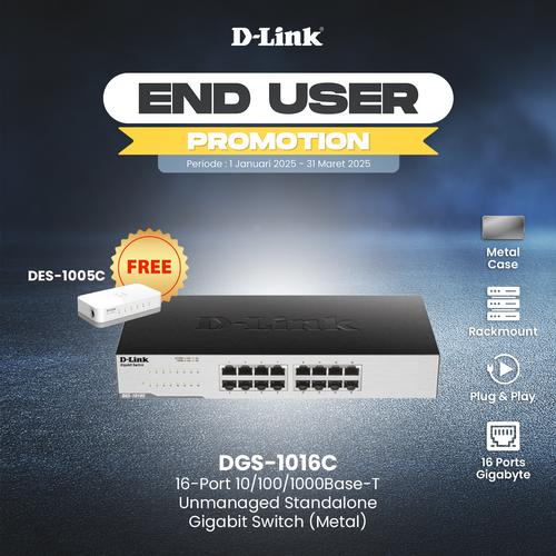 Promo D-LINK DGS-1016C Gigabit Switch 16-Port DLINK DGS1016C 16 Port ...