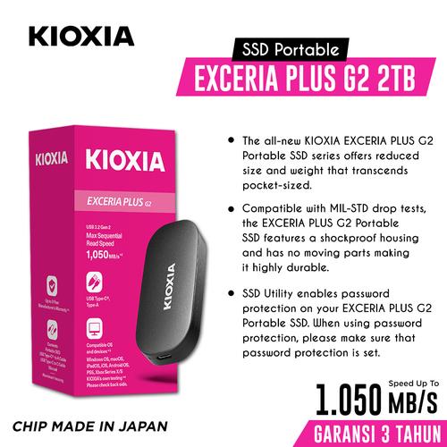 Promo KIOXIA EXCERIA PLUS G2 Portable SSD 2TB / External SSD / Read 1050 MB/s Write 1000 MB/s ...