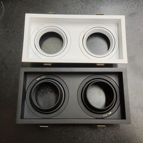 Jual Kap Housing Downlight MR16 Isi 2 Lobang Corong / Polos adjustable + Lampu - Jakarta Pusat ...