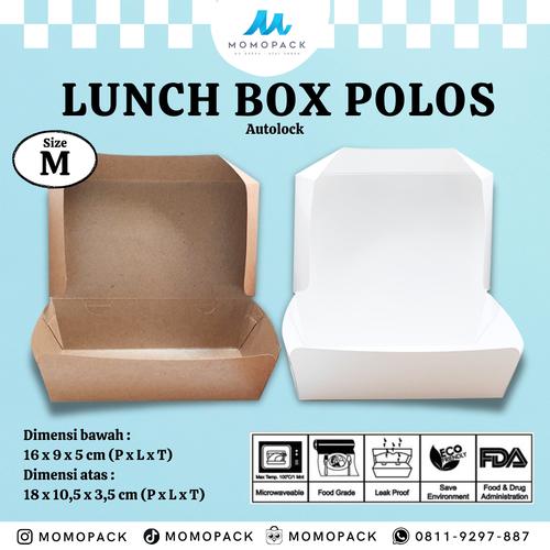 Promo Paper Lunch Box size M / Paper Lunch Box Sedang - Ivory 275 gram ...