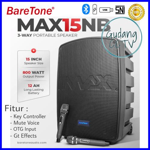 Promo Speaker Portable BareTone 15 inch MAX15NB MAX 15NB 800 watt ...