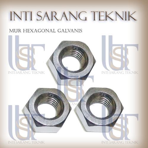Jual mur m10 , mur galvanis m10 hexagonal , nut m10 isi 100pcs ...