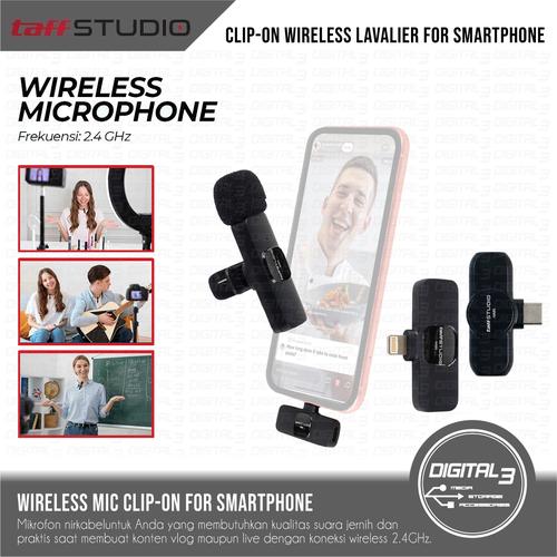 Jual Wireless Microphone Clip On Lavalier HP Phone Type C Lightning ...