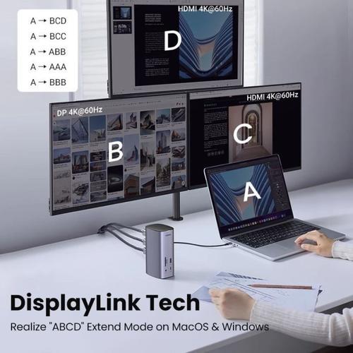 Jual BISA INSTAN HUB MACBOOK LAPTOP 3 MONITORS EXTEND DOCKING STATION ...