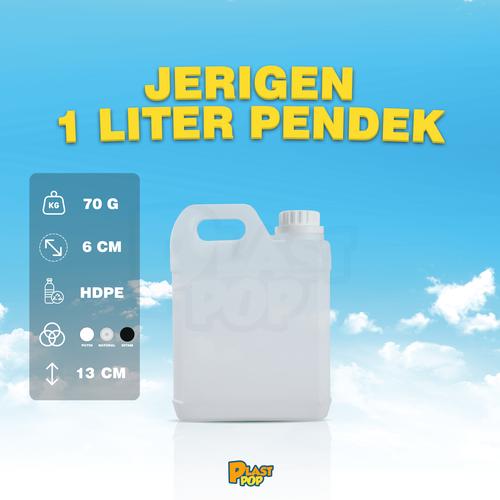 Jual ( GOJEK ) JERIGEN 1 liter pendek segel / 1ltr segel / 1000ml HDPE ...