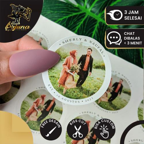 Jual 12-15 Sticker Wedding BULAT CUSTOM- KISS CUT stiker souvernir ...