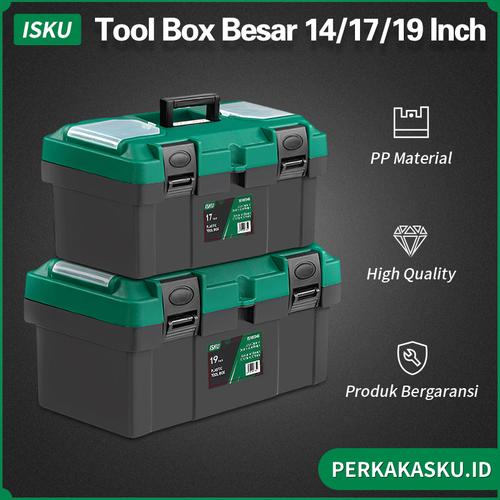 Jual ISKU Tool Box Besar 14/17/19 Inch Bahan PP Plastik Toolbox Kotak ...