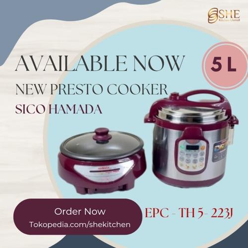 Jual Presto Cooker Hamada 5 L, presto listrik, pressure cooker THS 223J ...