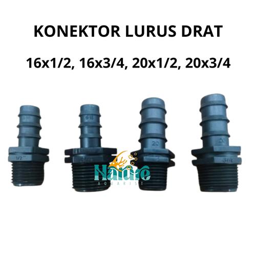 Jual Connector Lurus Drat Luar Fitting Drat Luar Lurus 16x1/2" 16x3/4 ...