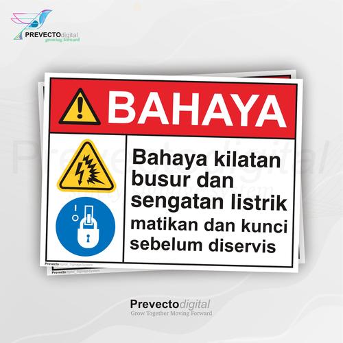 Jual Sticker Safety Sign K3 Bahaya Kilatan Busur dan Sengatan Listrik ...