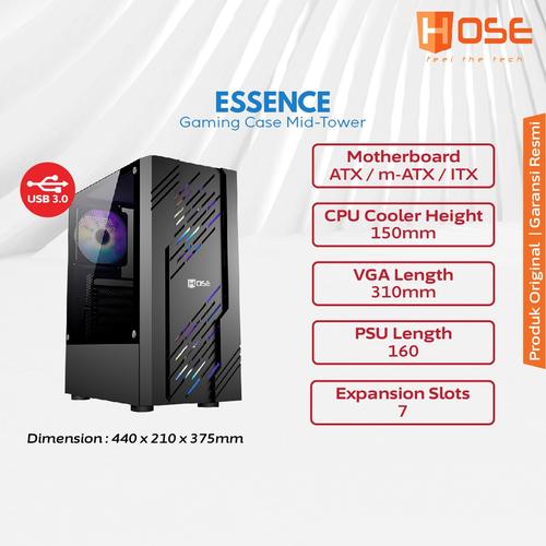 Jual PC Case Hose Essence - Case ATX / Micro ATX / ITX - CASING PC HOSE ...
