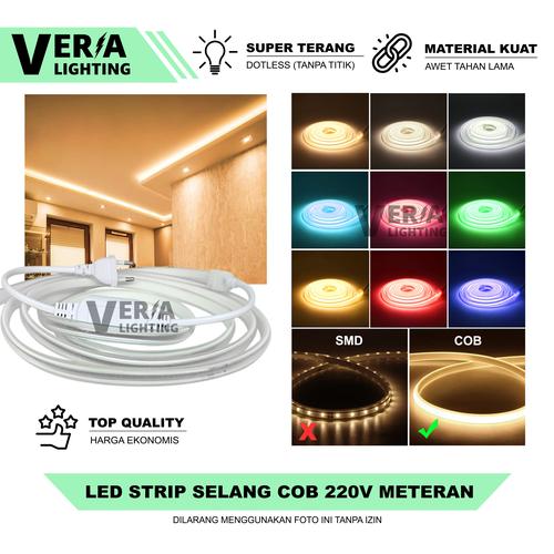 Jual Lampu Strip LED COB 220V Selang Outdoor Waterproof Dotless Meteran ...