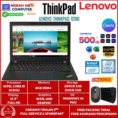 Jual Lenovo Thinkpad X280 Intel i5 8350U 8GB 512GB SSD 12.5 inch FHD ...