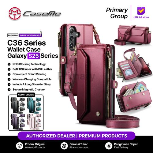 Promo Case Samsung Galaxy S25 Ultra Plus CASEME C36 PU Zipper Wallet ...