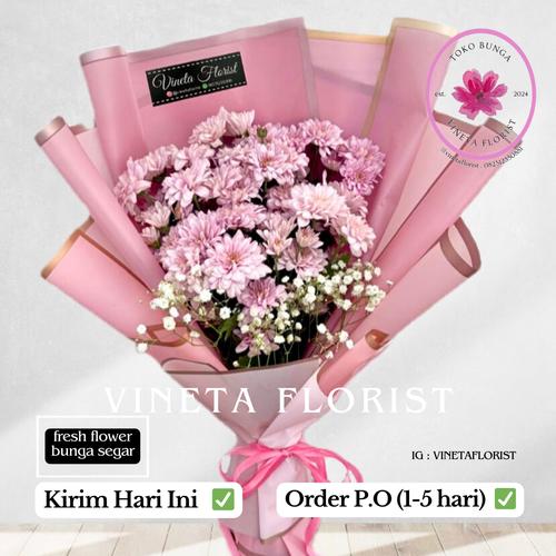 Jual BUKET BUNGA ASTER SEGAR - VINETA FLORIST - KADO BIRTHDAY BUNGA ...