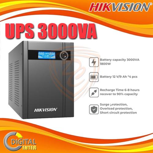 Jual UPS Hikvision DS-UPS3000 AVR Super fast charging 3000 VA / 1800 W ...