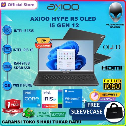 Promo Axioo Hype R5 Oled I5 1235 24GB 512GB DOS 14" FHD - UNIT, DOS ...
