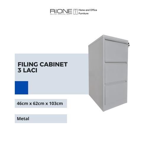 Promo Lemari Filling Cabinet Rak Besi Arsip Kantor 3 Laci RIONE - Kab ...