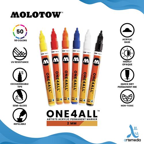 Jual Molotow One4all 2mm Acrylic Permanent Marker Spidol - METAL BLACK ...