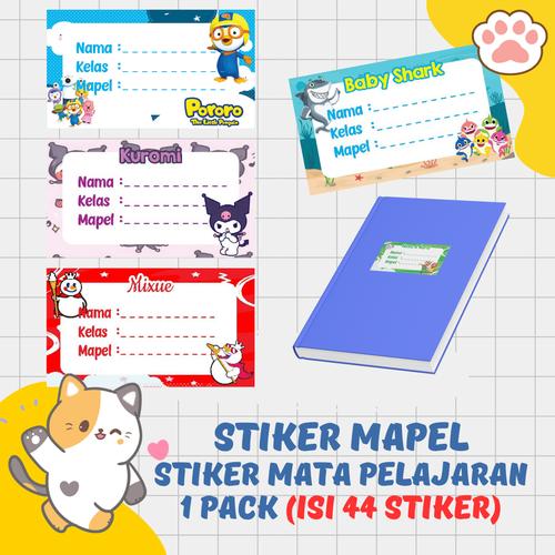 Jual Label Buku Pelajaran Sekolah - Stiker mata pelajaran 1 pack isi 40 Stiker + Bonus ...