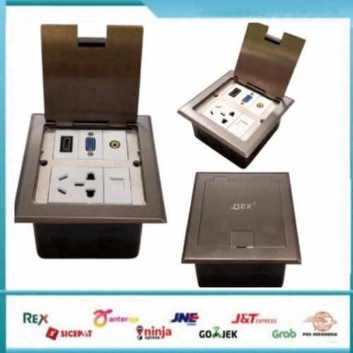 Jual STOP KONTAK LANTAI/MEJA-FLOOR SOCKET HDMI,VGA,RCA,LAN,LISTRIK ...