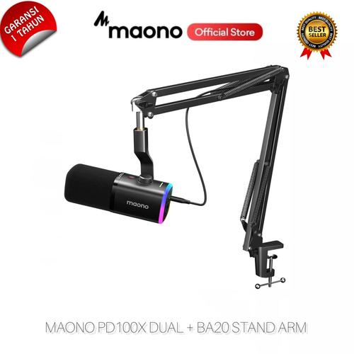 Promo MAONO PD100X RGB Paket Dynamic Microphone with BA20 Stand Boom ...