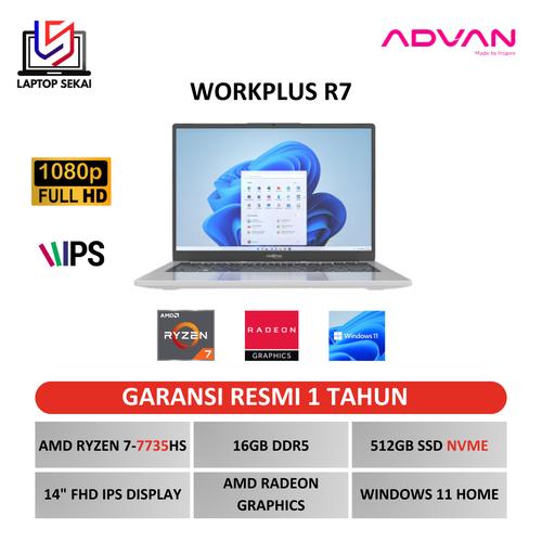 Jual Advan Workplus AMD Ryzen 7-7735HS 16GB 512GB SSD 14″ FHD IPS Win 11 Home - Kota Semarang ...